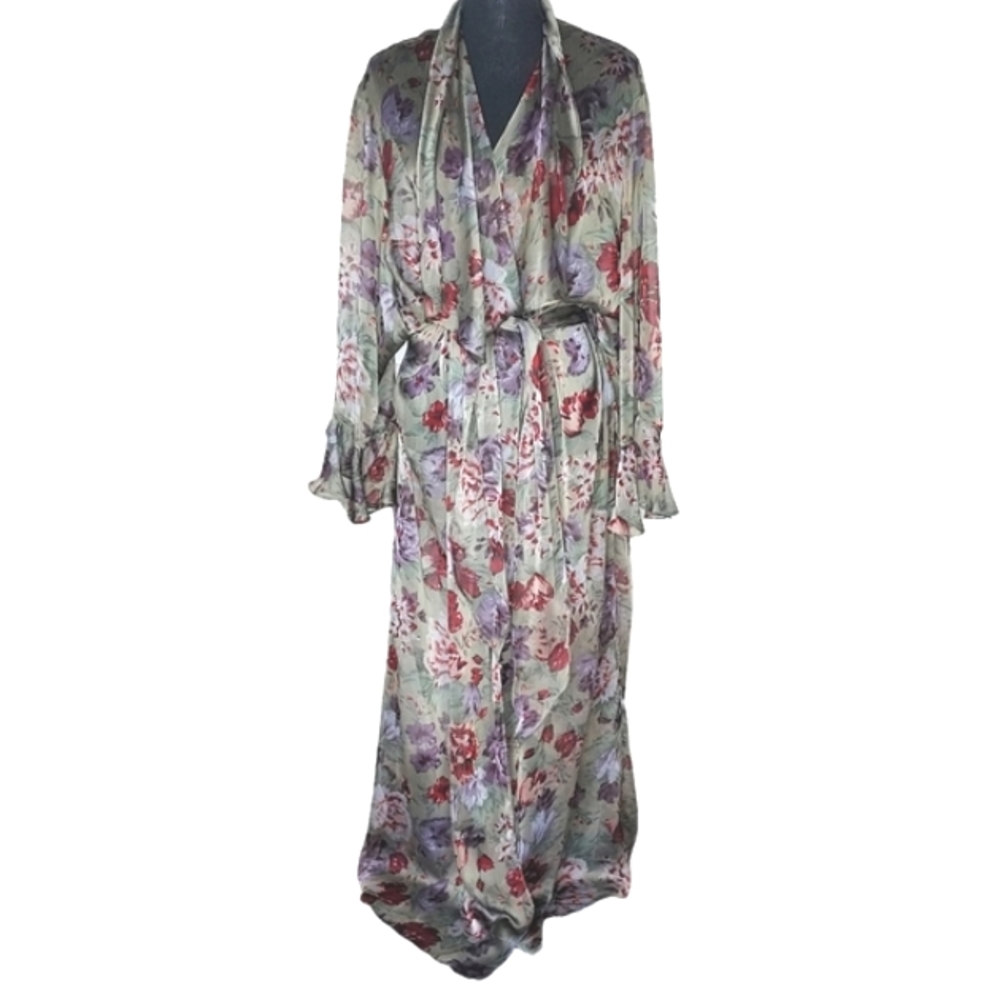 Rare Vintage Stephanie Buffington Sage Green Sheer Fl… - Gem